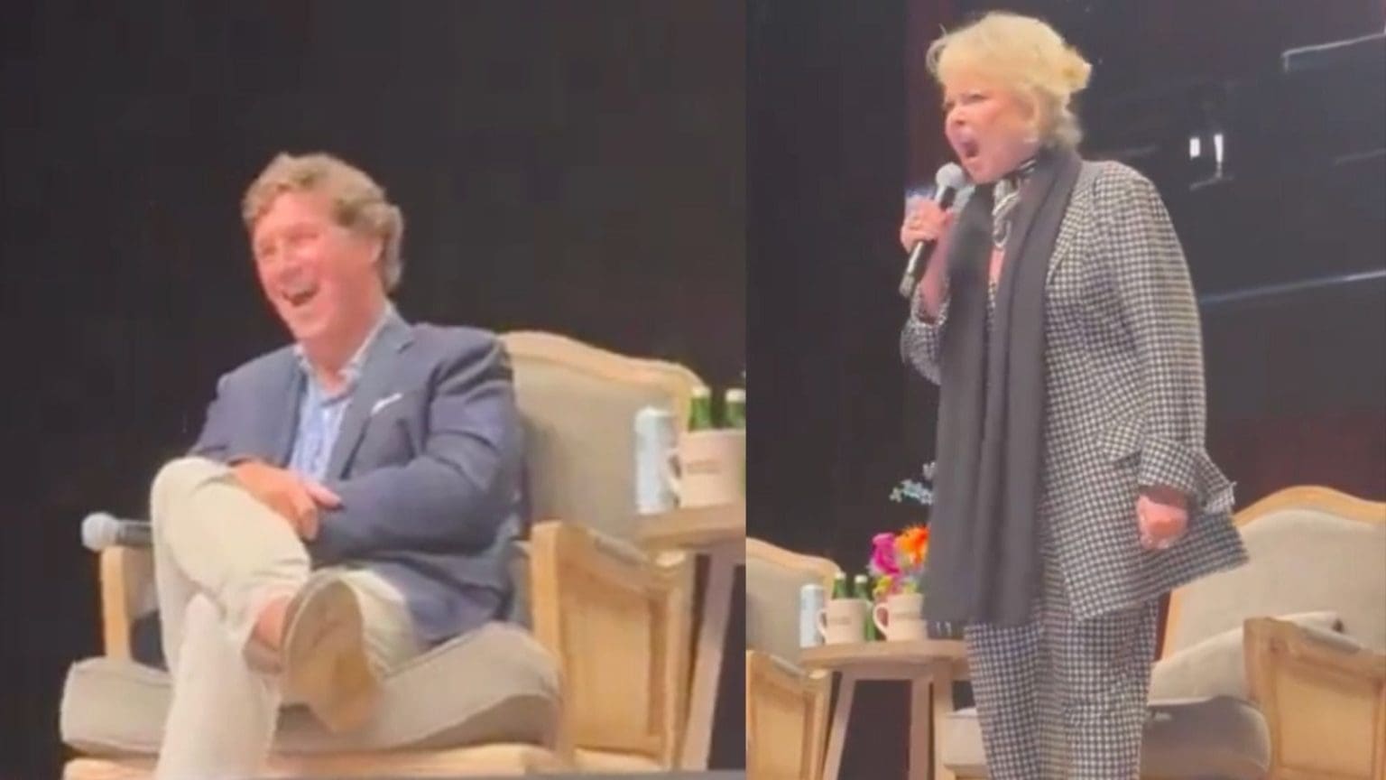 Roseanne Barr LETS LOOSE On Stage With Tucker Carlson! | WLT Report