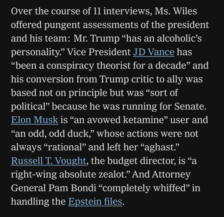President Trump Defends Susie Wiles After Vanity Fair Hit Piece ...